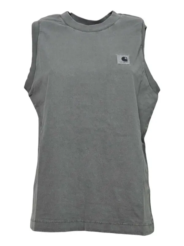 Carhartt Work In Progress Sleeveless Top With Logo Patch - Nero