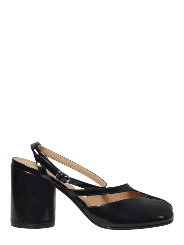 MAISON MARGIELA Black Patent Leather Mary Jane Slingback Sandals - Nero