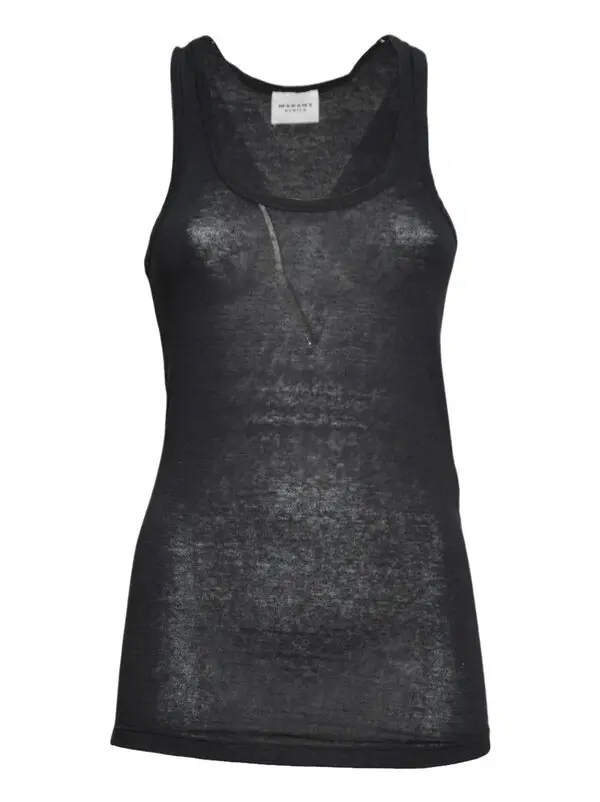 MARANT ETOILE Sleeveless Sheer Top - Nero
