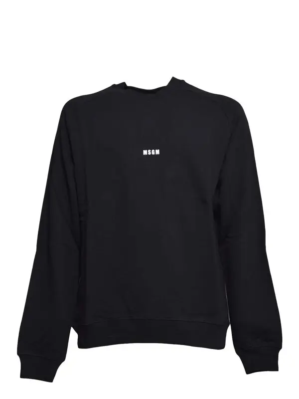 MSGM Black Crewneck Sweatshirt - Nero