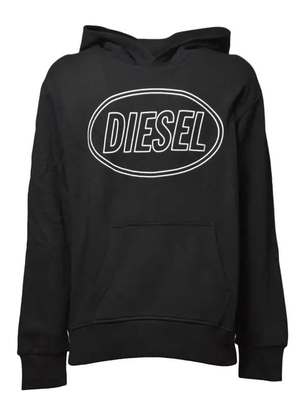 DIESEL® Black Hoodie With Logo - Nero