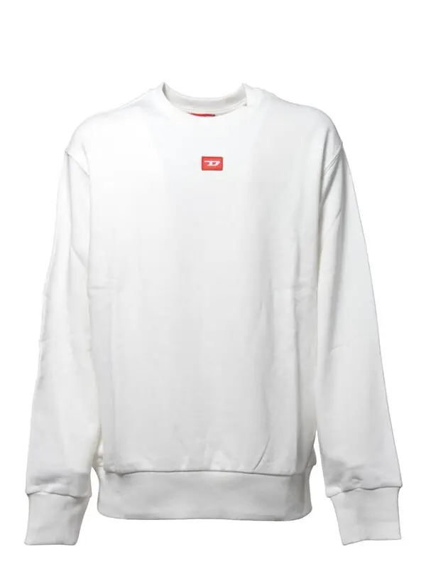 DIESEL® Crew Neck Sweatshirt With Embroidered Logo - Bianco