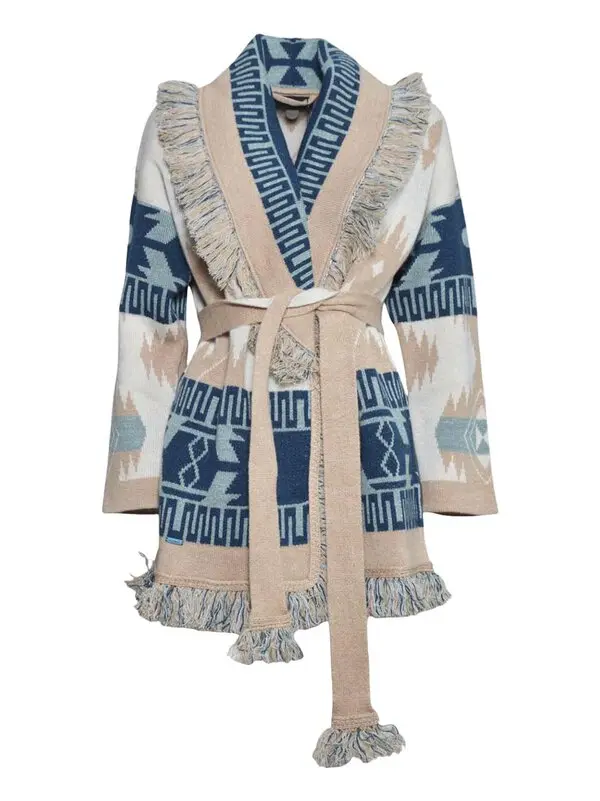 Alanui Geometric Print Cardigan - Sabbia