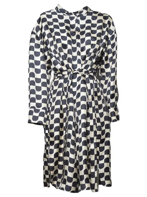 Max Mara Printed Midi Shirt Dress - Blu/beige