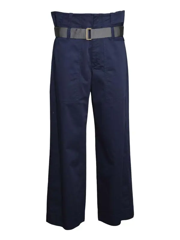 Seafarer High-waisted Belted Trousers - Blu