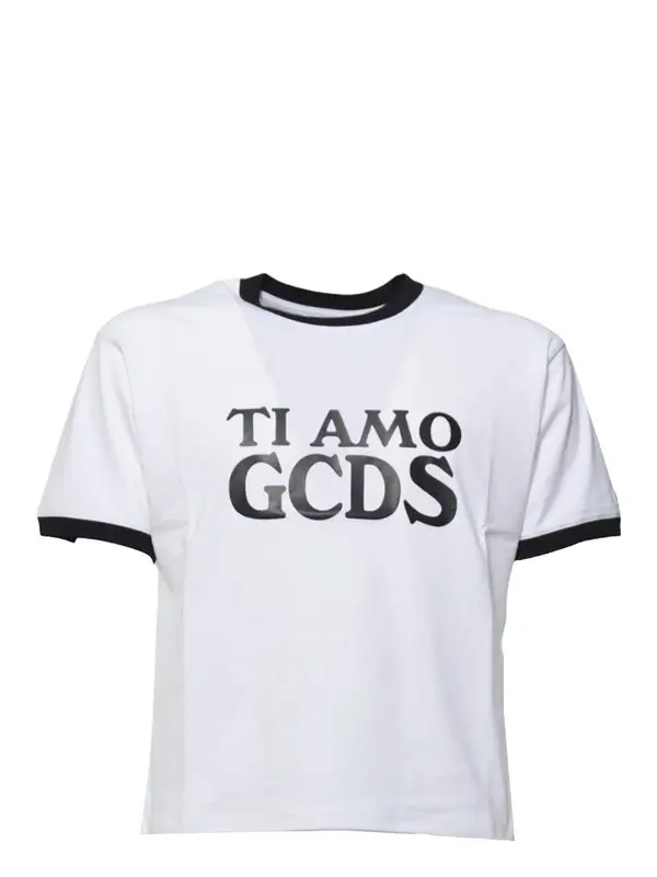 Gcds Classic Fit "ti Amo " Graphic T-shirt - Bianco