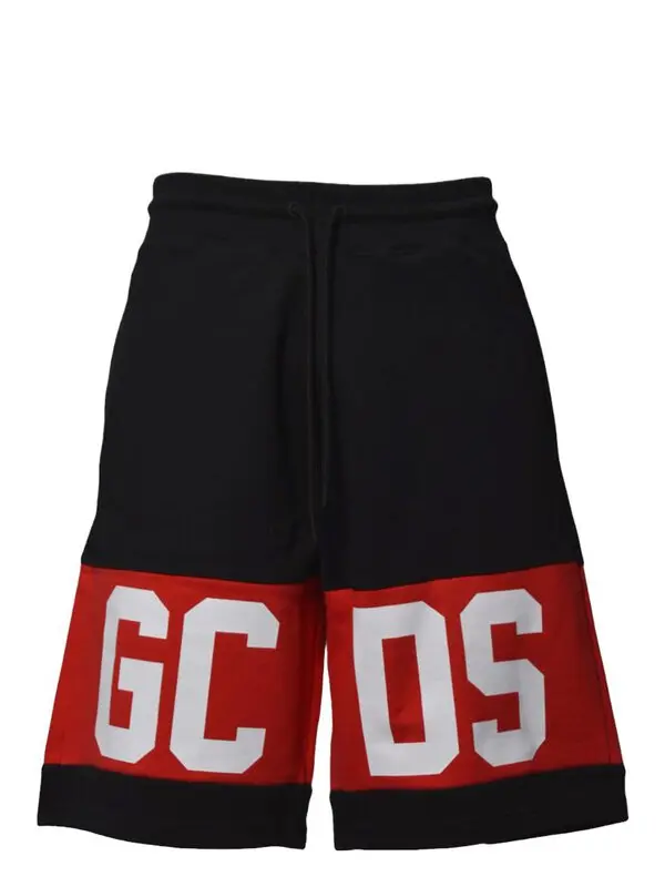 Gcds Black And Red Logo Shorts - Nero/rosso