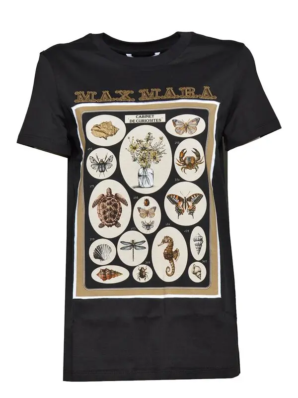 Max Mara Printed T-shirt - Nero/panna