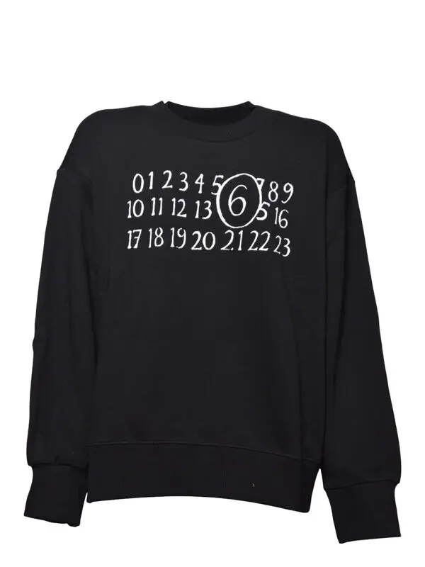 MAISON MARGIELA Black Numbered Graphic Pullover - Nero