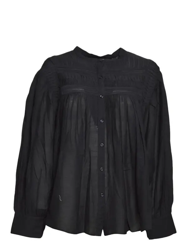 MARANT ETOILE Black Textured Button-up Blouse - Nero