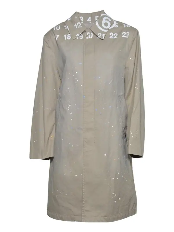 MAISON MARGIELA Collared Jacket With Paint Splatter Detail - Beige