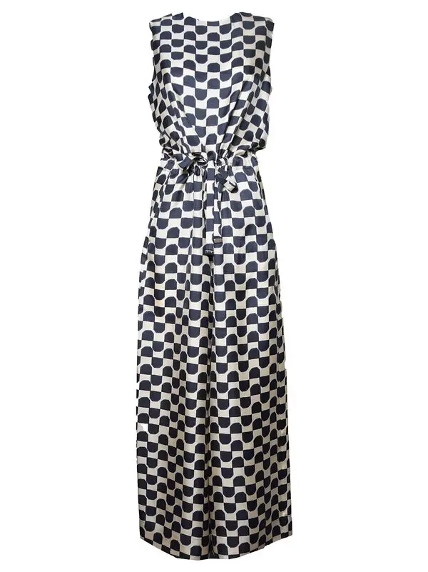 Max Mara Sleeveless Printed Maxi Dress - Blu/nero