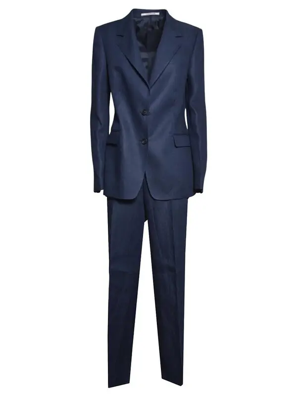 Tagliatore Two-piece Suit With Notch Lapel Blazer And Straight-leg Trousers - Blu Navy
