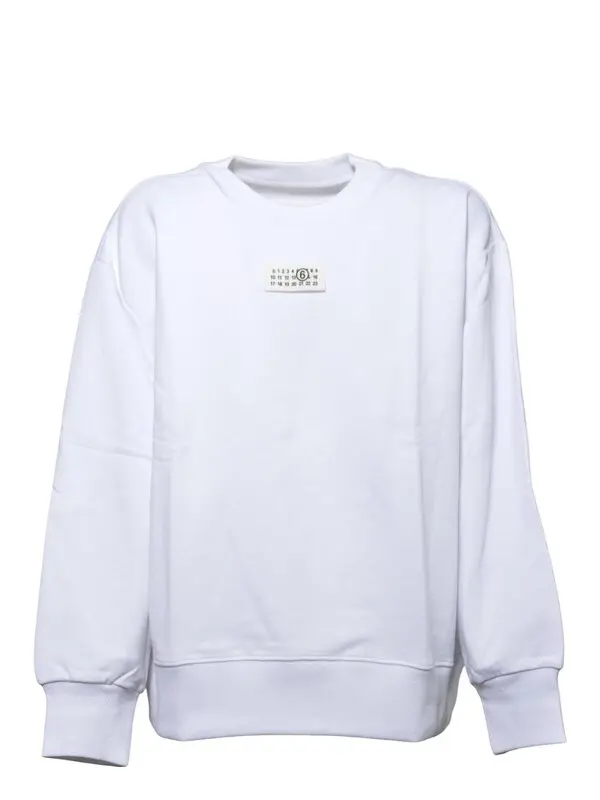 MAISON MARGIELA White Crew Neck Sweatshirt - Bianco
