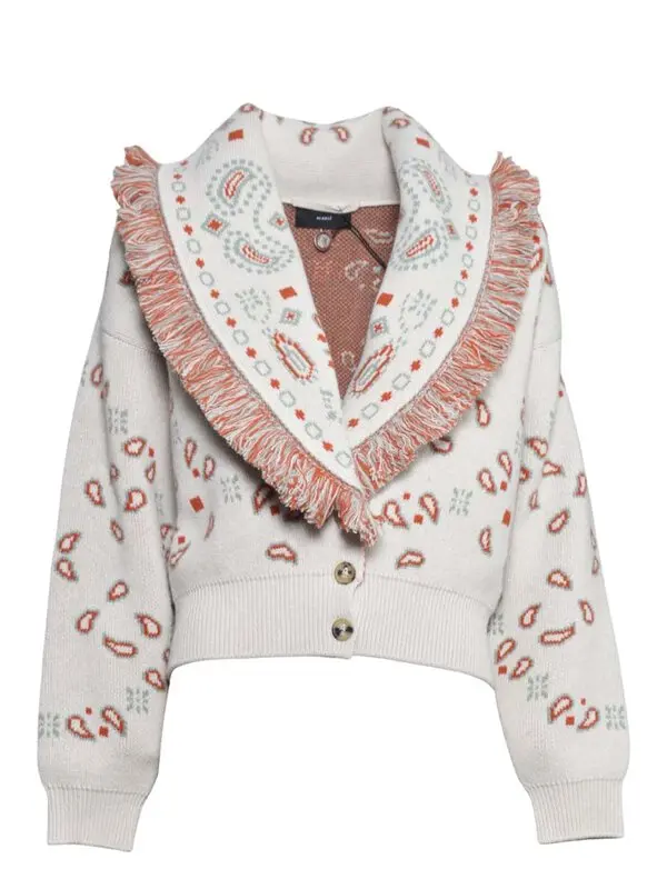 Alanui Embellished Shawl Collar Cardigan - Beige