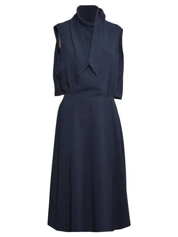 Aspesi Sleeveless High Neck Midi Dress - Blu Notte