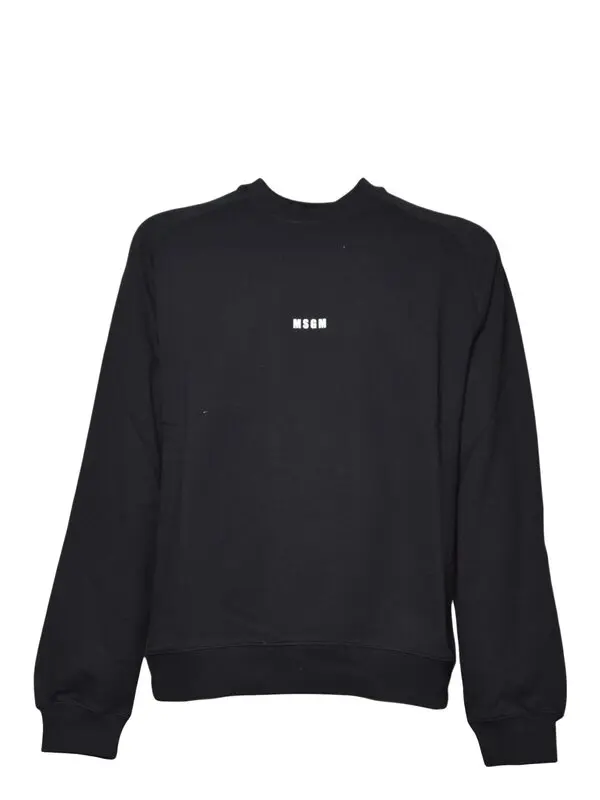 MSGM Black Crew Neck Sweater - Nero