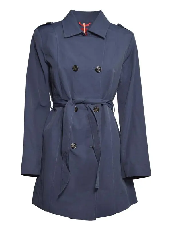 MAX&CO Double Breasted Belted Jacket - Blu