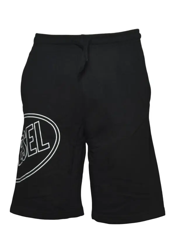 DIESEL® Logo Detailed Drawstring Shorts - Nero