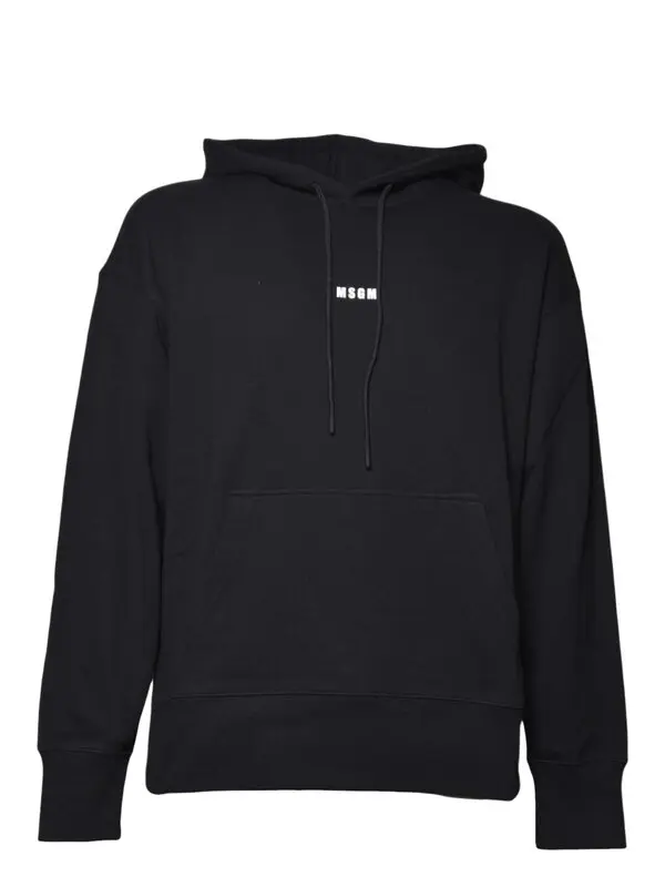 MSGM Black Logo Hoodie - Nero