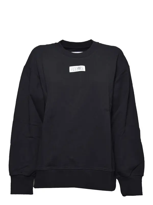 MAISON MARGIELA Oversized Crew Neck Sweatshirt - Nero