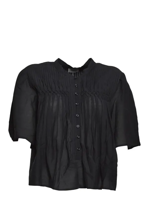 MARANT ETOILE Black Pleated Button-up Blouse - Nero