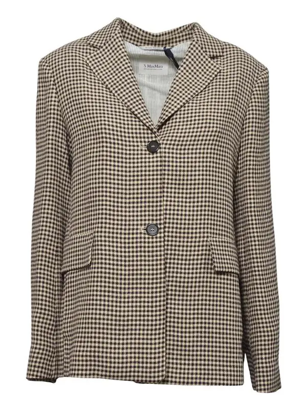 Max Mara Checked Blazer - Marrone