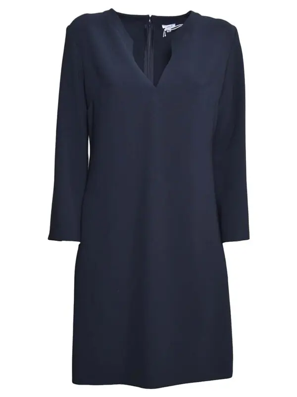 Aspesi Long Sleeve V-neck Dress - Blu Notte