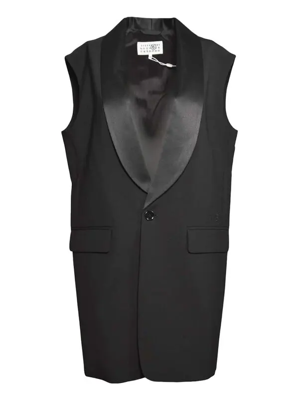 MAISON MARGIELA Sleeveless Shawl Lapel Blazer - Nero