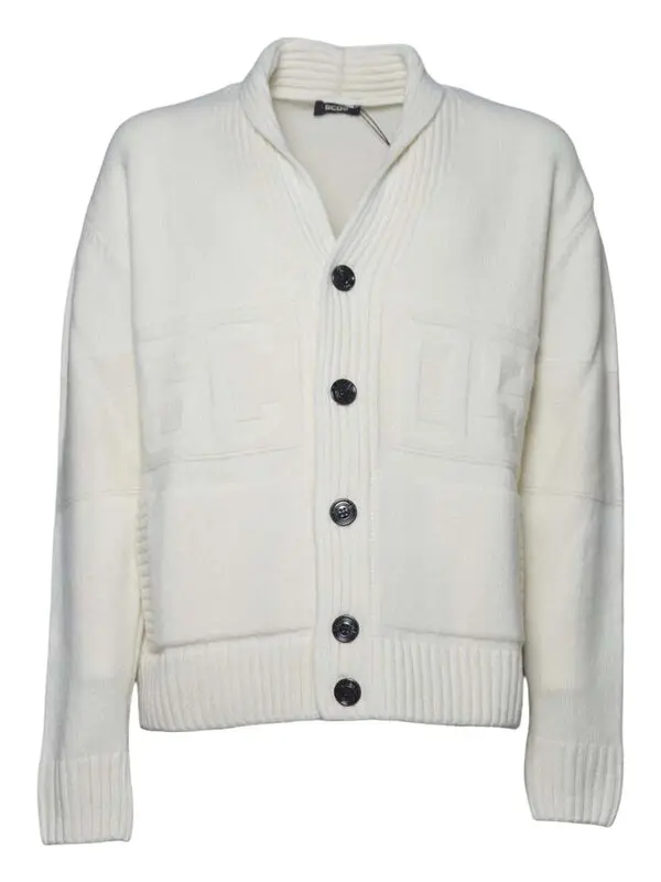 Gcds Shawl Collar Cardigan - Avorio