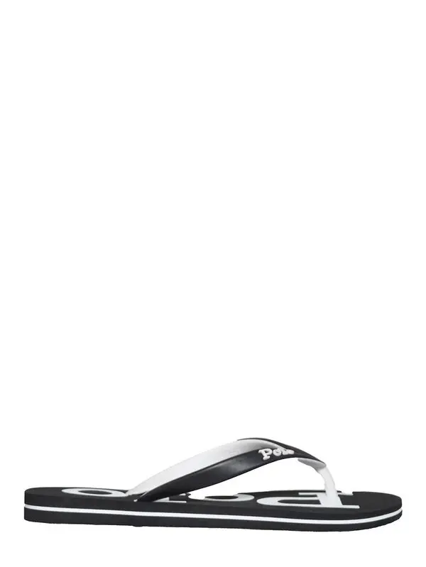 Polo Ralph Lauren Logo Flip Flops - Nero/bianco