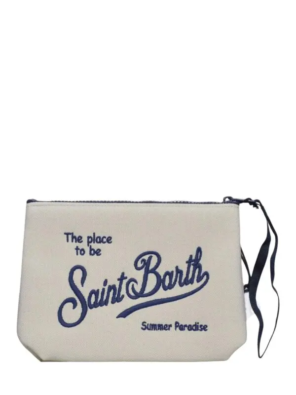 MC2 SAINT BARTH Embroidered Pouch - Panna/blu