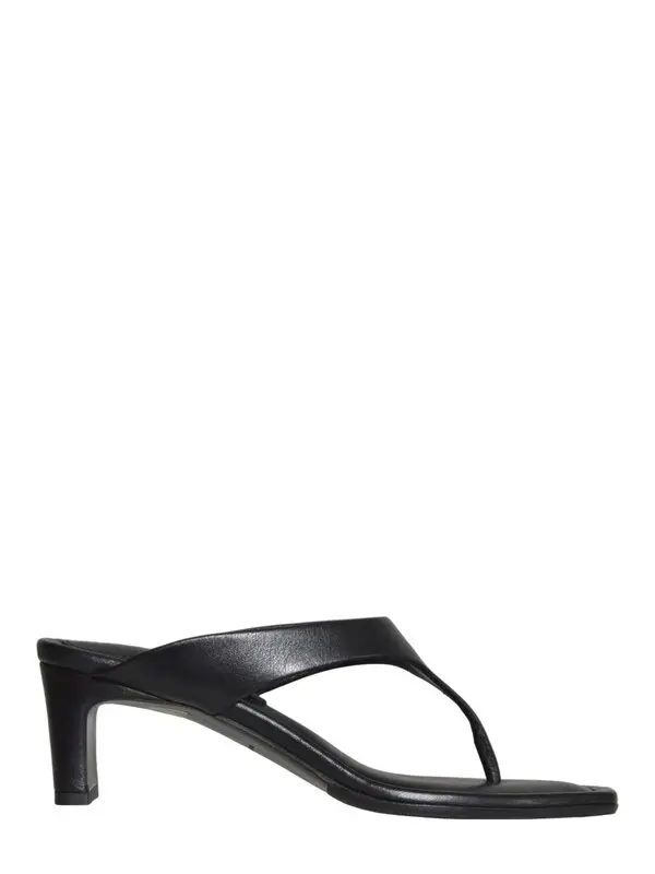 Our Legacy Black Leather Thong Heeled Sandals - Nero