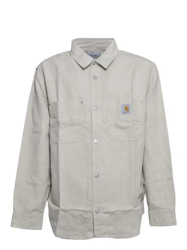 Carhartt Work In Progress Long Sleeve Shirt With Collared Neck And Button Up Closure - Natural