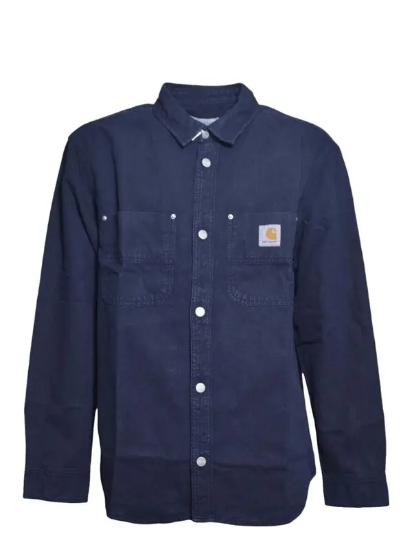 Carhartt Work In Progress Long Sleeve Shirt With Pockets - Blu Navy
