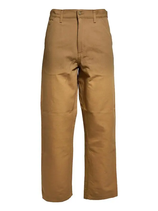 Carhartt Work In Progress Straight Leg Canvas Trousers - Marrone