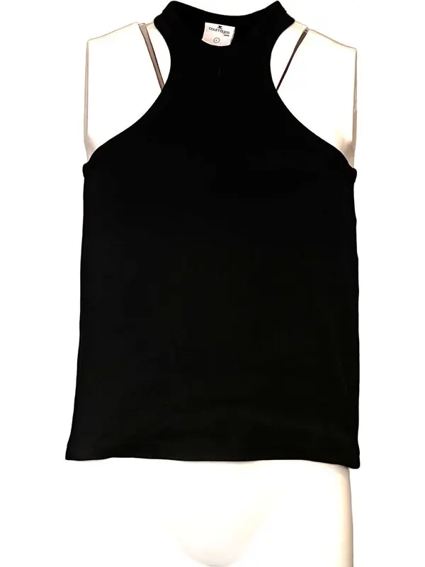 COURREGES Courrèges Black Halter Neck Top - Nero