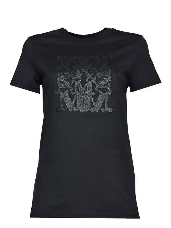 Max Mara Embellished Logo T-shirt - Nero