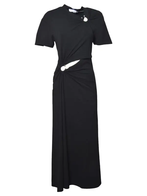 Rabanne Black Cut-out Draped Maxi Dress - Nero