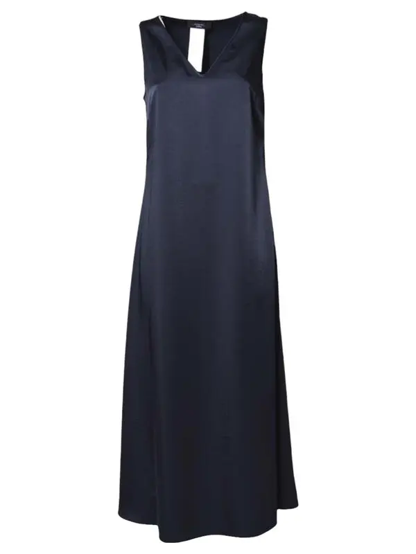 Max Mara Sleeveless V-neck Maxi Dress - Blu
