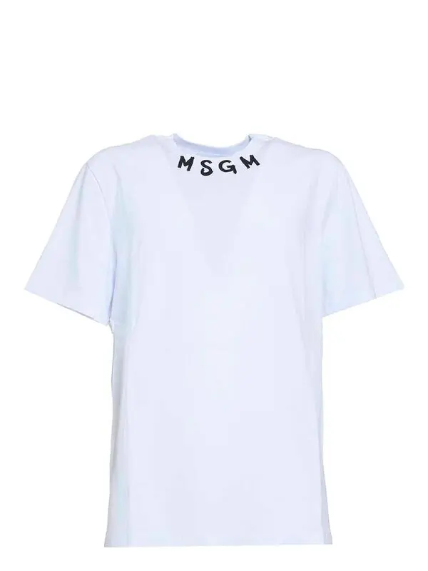 MSGM Crewneck Printed T-shirt - Bianco