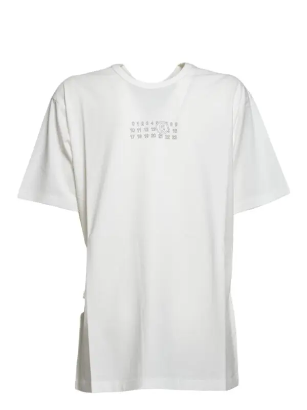 MAISON MARGIELA White Cotton T-shirt - Bianco/nero