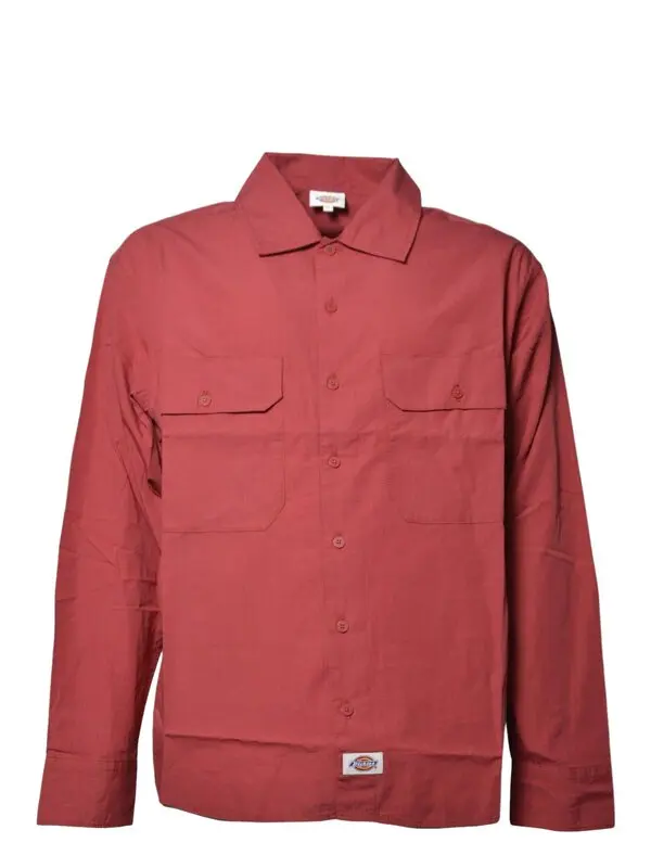 Dickies Button-up Shirt With Double Pockets - Ciano
