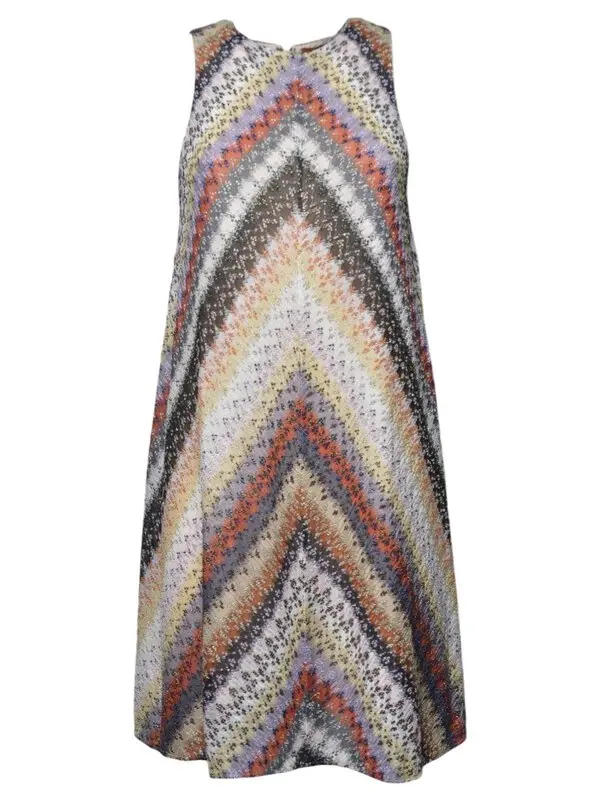 Missoni Chevron Pattern Maxi Dress - Blu/rosso