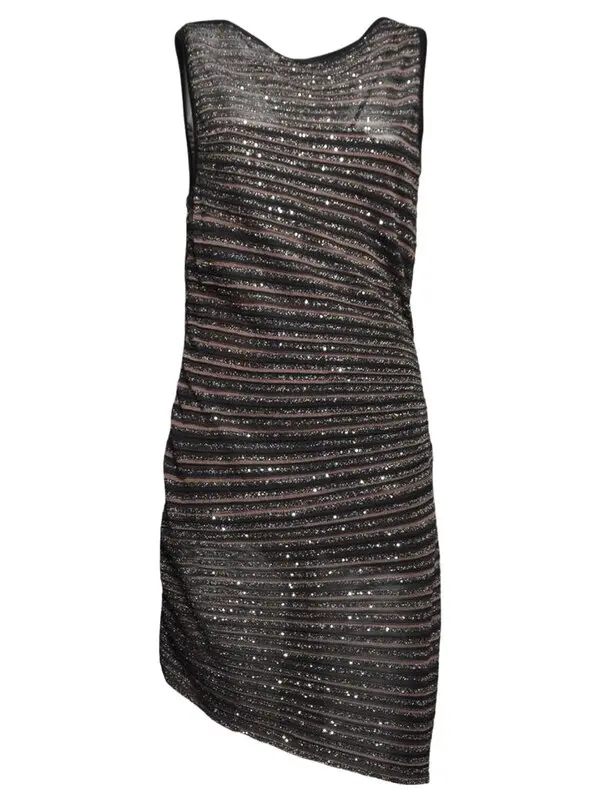 Missoni Sleeveless Sequined Striped Dress - Marrone/nero
