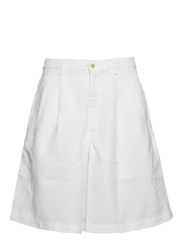 Comme Des Garçons Pleated Knee Length Shorts - Bianco