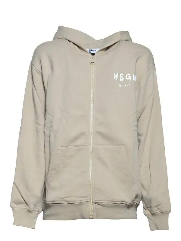 MSGM Zip-up Hoodie - Sabbia