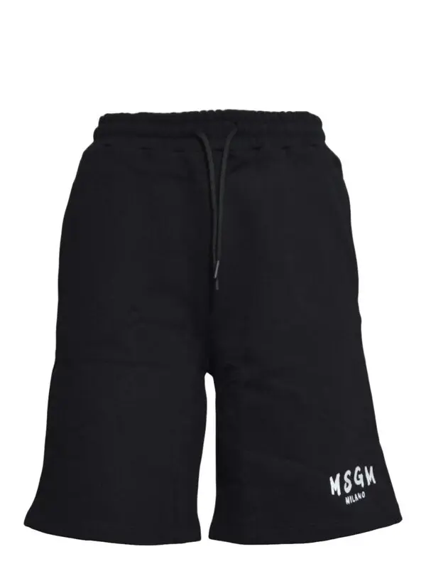 MSGM Logo Print Shorts - Nero