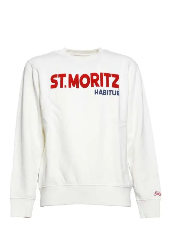 MC2 SAINT BARTH Crew Neck Sweatshirt With Graphic Print - Panna