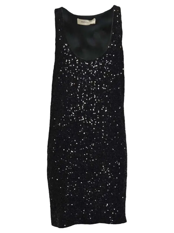 NINEMINUTES Black Sequin Embellished Mini Dress - -97